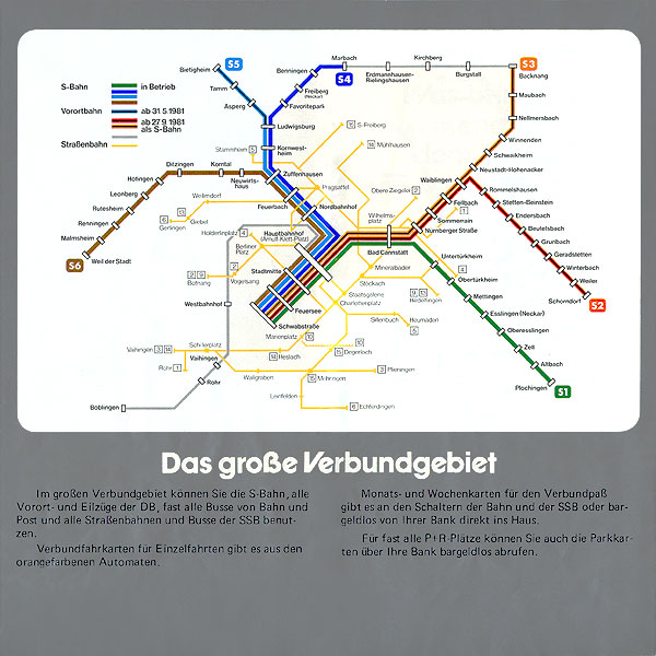 S-Bahn-Netz ab dem 27. September 1980